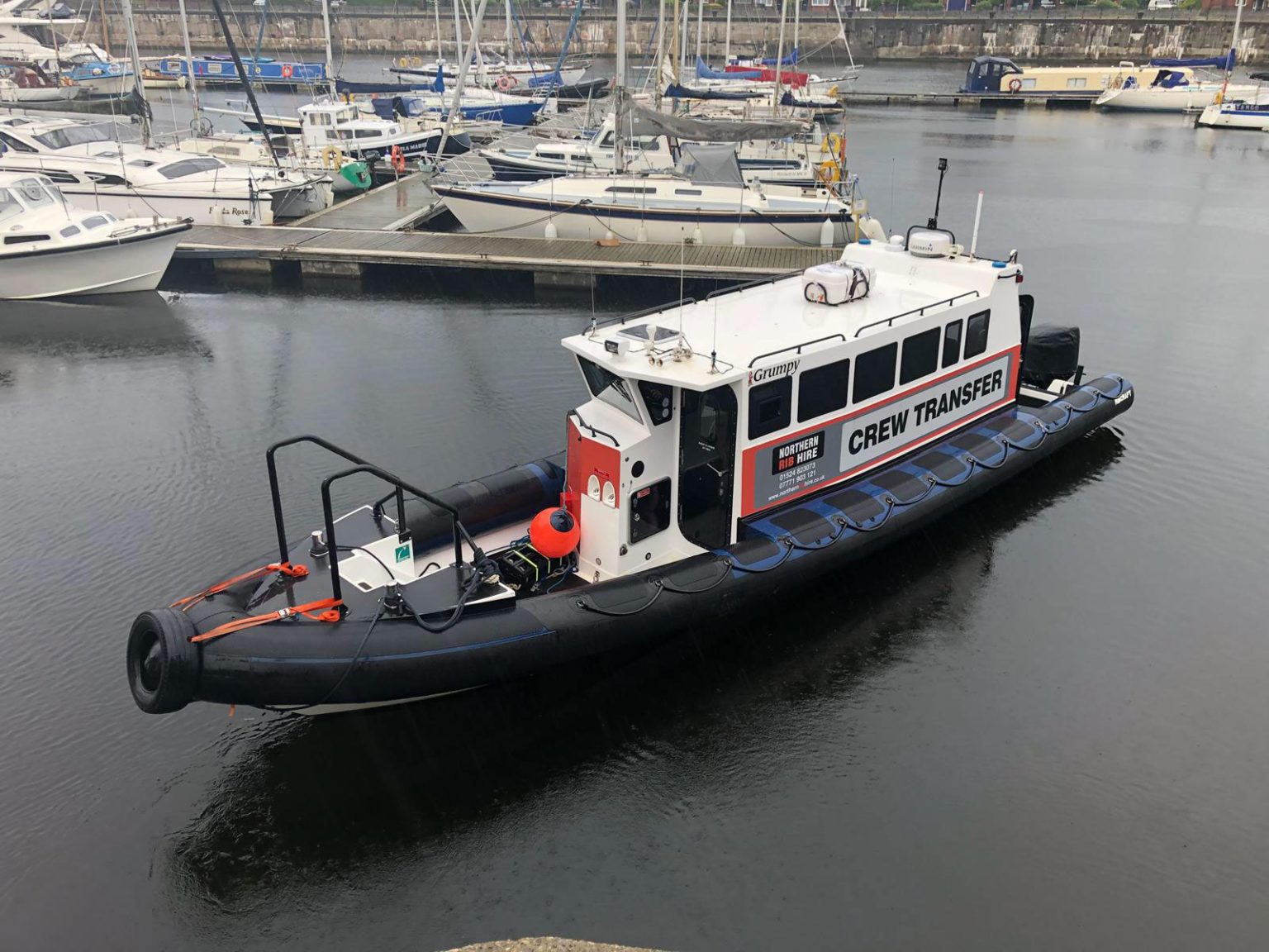 Grumpy 12.5m Cabin RIB Hire - Crew Transfer Specialist | Northern Rib Hire